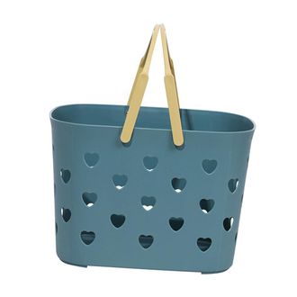 Cabilock Herzf&ouml;rmiger Duschkorb Kunststoff Badekorb Mit Griff Badezimmer Aufbewahrungskorb Ablaufl&ouml;cher F&uuml;r Shampoo Und Seife Badezimmer Organizer