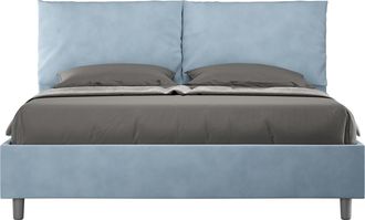 ITYhome Letto Matrimoniale Rivestito In Microfibra - Antea - Tipologia Letto: Alzata Doppia - Dimensione Rete: 160x200 - Colore: Azzurro