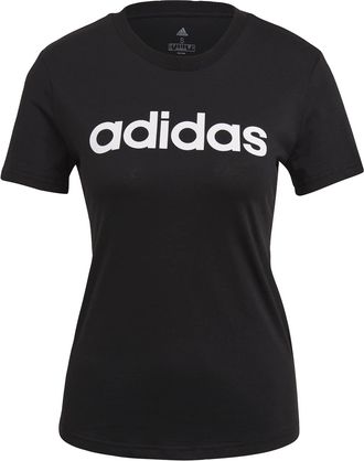 adidas Damen Essentials Slim Logo T-Shirt, Black/White, XS