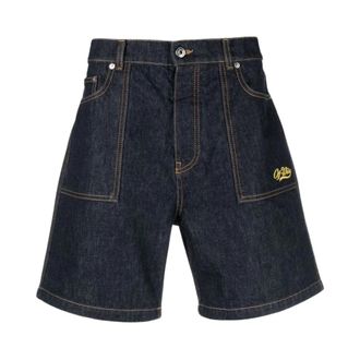 Off-white Denim Utility Shorts Indigo Baumwolle - - Shorts - Herren - Blau - W30