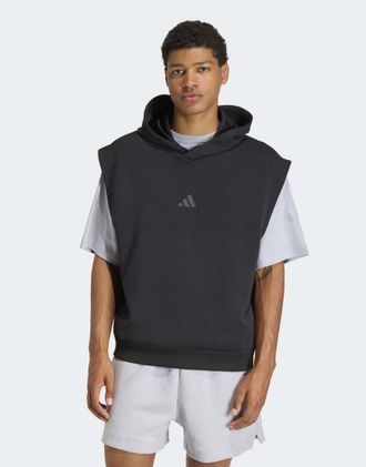 adidas adidas Performance - Soft Lux - Sweat &agrave; capuche sans manches - Noir