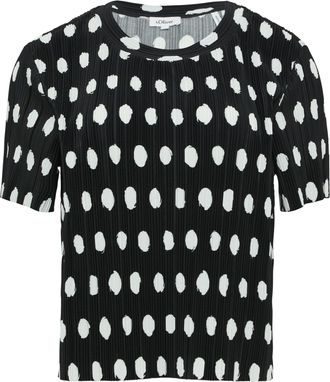 s.Oliver Verk&uuml;rztes T-Shirt aus Plissee mit Rundhalsausschnitt