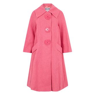 Moschino Femme, Manteaux, Rose, Taille: 32 FR Technical Cotton Trench Rubber Logo