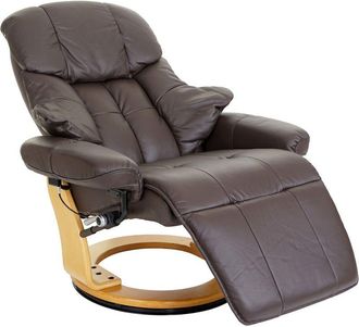 Hhg Mca Relaxsessel Windsor 2, Fernsehsessel Sessel, Echtleder 150kg belastbar braun, naturbraun