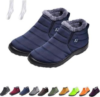 Generic Bottes orthop&eacute;diques chaudes imperm&eacute;ables pour homme et femme - Antid&eacute;rapantes - Doublure en fausse fourrure - Chaussures dhiver &agrave; enfiler, noir fonc&eacute;