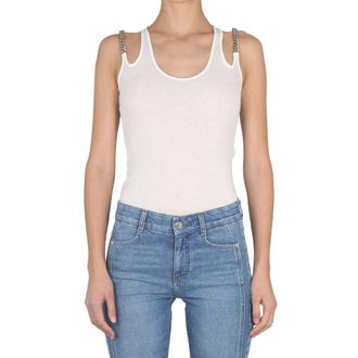 Stella McCartney Womens White Cotton Tank Tops