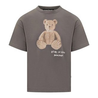 Palm Angels Homme, Tops, Gris, Taille: XS Bear In Mind T-Shirt