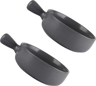 Cabilock 2 STK Stapelbare Schale Aus Porzellan Vorspeise Broiler Sichere Schalen Französische Zwiebelsuppe Schüssel Grillplatte Schüssel Zum Servieren Von Spei