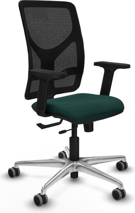 Piqueras y Crespo PC-Stuhl aus blauem Netzstoff, mit 2D-Armlehnen, h&ouml;henverstellbare Lendenwirbelst&uuml;tze, ausgestattet mit Syncro/Traslack und Schneideschaum, mit Rollen