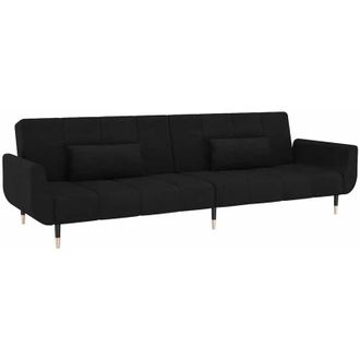 vidaXL vidaXL Schlafsofa 2-Sitzer mit 2 Kissen Schwarz Samt