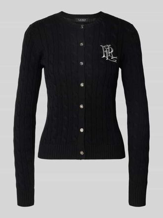 Lauren Ralph Lauren Strickjacke mit Zopfmuster und Label-Stitching Modell RALHAN