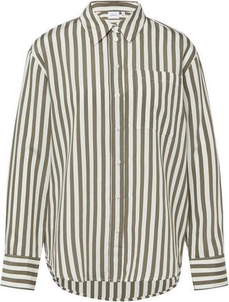 Comma Langarmbluse Bluse Jacquardsteifen-Bluse aus Viskosemix im Relaxed Fit