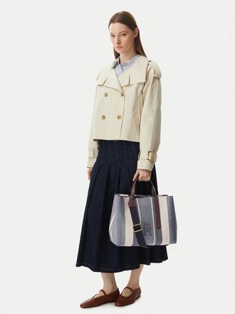 Tommy Hilfiger Handtasche Tommy Hilfiger Th City Satchel Jacquard AW0AW18733 Blau