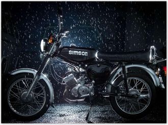 Generic Foto Bild Poster Wandkunst Dekor 135x100cm Simson in the pouring rain Nr. H10095M_PL1AS