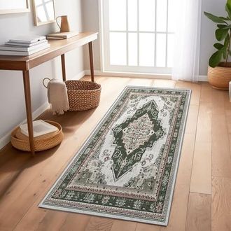 Generic Tapis Couloir Long Bordure g&eacute;om&eacute;trique r&eacute;tro Tapis Cuisine Devant Evier Antid&eacute;rapant Absorbant Tapis Int&eacute;rieur Entr&eacute;e Long 60x210 cm de Passage Modern