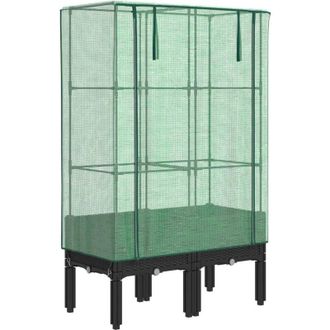 vidaXL Jardini&egrave;re sur&eacute;lev&eacute;e avec housse aspect rotin 80x40x140 cm vidaXL