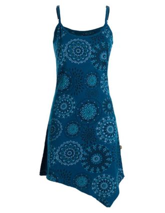 vishes Minikleid Kurze Damen Sommer-Kleider Spagettitr&auml;ger-Kleid Zipfel-Kleid Goa, Boho, Hippie Style