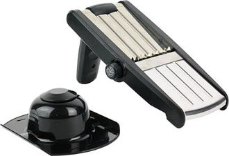 COOK CONCEPT KD3211, Mandoline Multifonction 5 en 1 Inox/PP avec 7 accessoires, r&eacute;cipient de collecte, l&eacute;g&egrave;re et compacte, id&eacute;ale pour la cuisine, 27,5 x 11,5 x 12