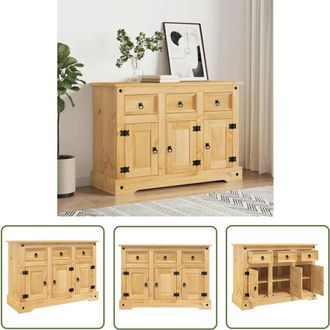 vidaXL The Living Store - Buffet Corona marron 112x44x78 cm bois massif pin mexicain - Buffet - Meuble De Rangement - Armoire - Commode - Bois Massif