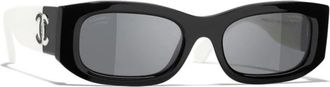 Chanel Rechteckige Sonnenbrille - - Accessories - Damen - Schwarzk - 52 MM