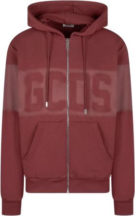 GCDS Logo Spray Zip Hoodie - - Sweatshirts & Hoodies - Herren - Rot - XL