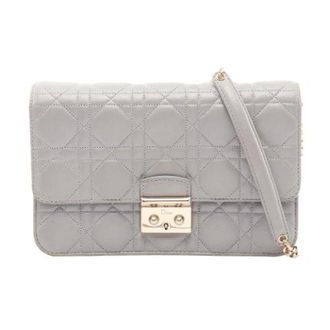 Dior Pre-owned Miss Dior Cannage Leder Schultertasche - - Pre-owned - Damen - Grau - ONE SIZE