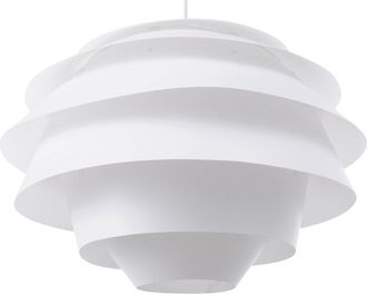 Beliani Kosmische Pendelleuchte runde Form Kunststoff wei&szlig; Congo