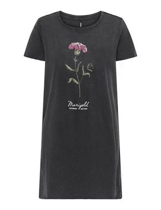 Only Onllucy Life Dress S/S JRS Noos Robe t-Shirt, Noir, M Femmes