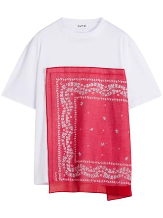 Lanvin t-shirt à empiècement bandana - Blanc