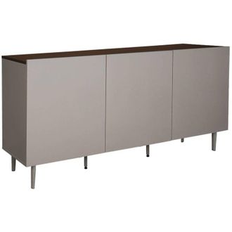 Sweeek Sideboard aus Metall und Holzdekor, 3 T&uuml;ren, B 150 cm
