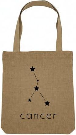 Fabulous Sac Shopping Tote Bag Aspect Lin - Cancer Etoile Signe Astrologie Constellation Minimaliste - Sac de Courses Toile Epaisse 360g Beige Naturel Cabas Po