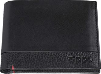 Zippo Kartenetui - Nappaleder - Schwarz - Kreditkartenetui für Damen und Herren - 4 Kartenfächer, 1 Einschubfach, 1 Münzfach, 1 Ausweisfach