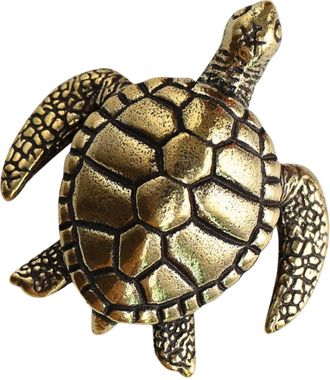 Happyyami Messing Schildkr&ouml;tenstatue Vintage Klein Kompakte Messing Figur Retro Schildkr&ouml;ten Dekoration f&uuml;r Zuhause B&uuml;ro Wohnzimmer