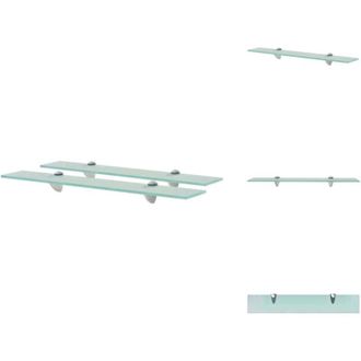 vidaXL Schweberegale 2 Stk. Glas 60x10 cm 8 mm - Wandregal - Glasregal - Badezimmerregal - Dekoratives Regal - Modernes Regal