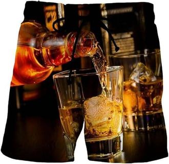 Keephen Maillot de Bain pour Homme Short de Plage imprimé en 3D avec Motif de bière Short de Sport décontracté à séchage Rapide pour lextérieur Short de Bain