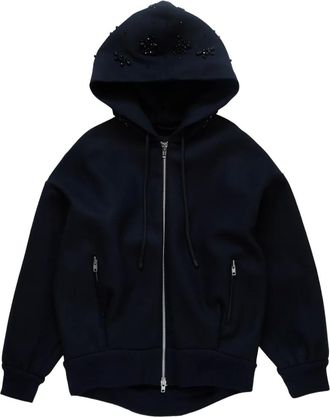 Simone Rocha hooded zip-up bomber jacket - Blau
