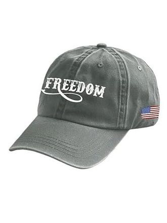 Generic Casquette de baseball unisexe r&eacute;tro avec imprim&eacute; Charlie Kirk drapeau am&eacute;ricain Freedom Hat patriotique, gris, M
