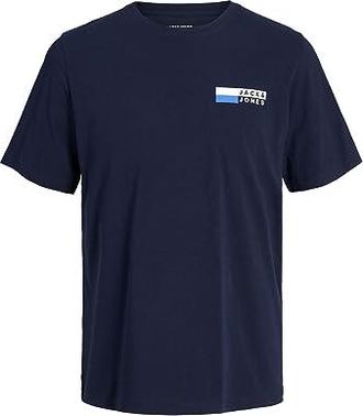 Jack & Jones Jack & Jones Homme Jjecorp Logo Tee Play O-Neck Noos T-Shirts pour, Navy Blazer/Print:p4 Small Print, M EU