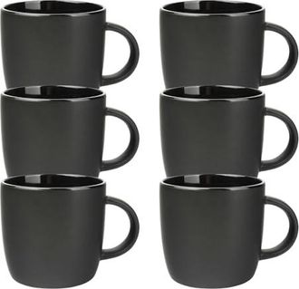 Schramm Set de tasses &agrave; caf&eacute; noir en porcelaine au choix 6 ou 12 pi&egrave;ces 250 ml Set de tasses &agrave; caf&eacute; Tasses &agrave; caf&eacute; en c&eacute;ramique avec anse Set de 6 ou 12 pi&egrave;ces