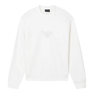 Emporio Armani Doppeljersey-Sweatshirt mit Logo-Print - - Sweatshirts & Hoodies - Herren - Wei&szlig; - 2XS