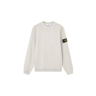 Stone Island Malfil&eacute; Fleece Old Effect Rundhals-Sweatshirt - - Sweatshirts & Hoodies - Herren - Grau - 2XL