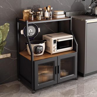 Generic Küchenregal mit Schrank, Robustes Mikrowellen Regall für Restaurant, Zuhause, Garage, Lager