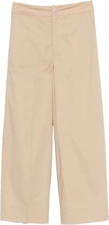 Twinset Femme, Pantalons, Beige, Taille: 38 FR Pantalon Large en Popeline Stretch