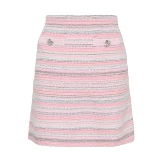 Self Portrait Femme, Jupes, Rose, Taille: 40 FR Mini-jupe textur&eacute;e en maille