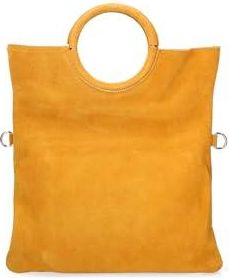 Gave Lux Sac &agrave; main pour femme en cuir v&eacute;ritable Made in Italy 29x30x1 cm GLX228105123FBG, Moutarde, Taille unique