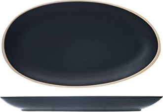 Cosy & Trendy GALLOWAY Teller, oval, 29,5 x 16 cm, Schwarz, 6 Stück