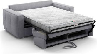 Mondo Canap&eacute; convertible MONDO SOFA GROUP SQUARE 3 places - tissu Malmo 83 gris clair - 200x105x90 cm