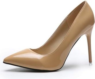Generic Escarpins à talon aiguille fermé à bout pointu pour femme - Confortables et légères - Pour bureau, mariage, fête, abricot, 41.5 EU