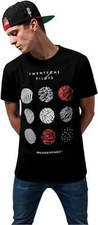 Merchcode Twenty One Pilots T-Shirt pour garçon Motif Cercles, noir, M