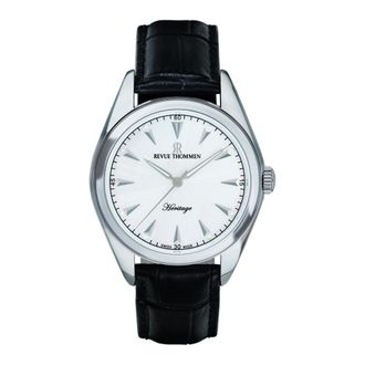 Revue Thommen Homme, Accessoires, Noir, Taille: ONE Size Montre automatique &agrave; bracelet en cuir